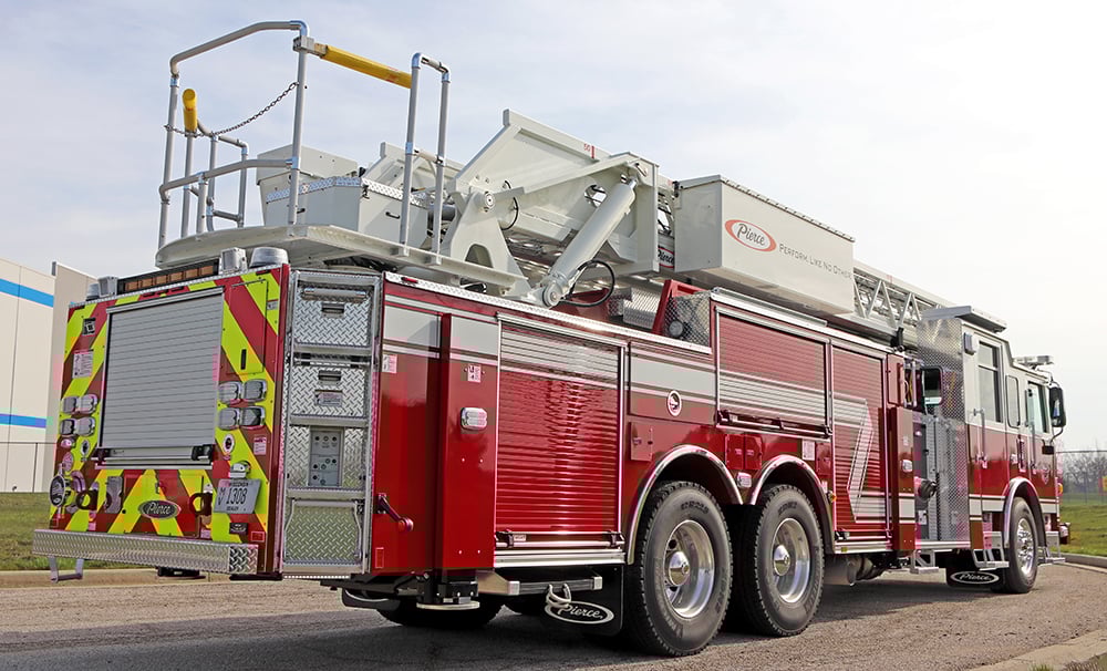 100' Heavy-Duty Low Profile Steel Aerial Ladder | Pierce Mfg