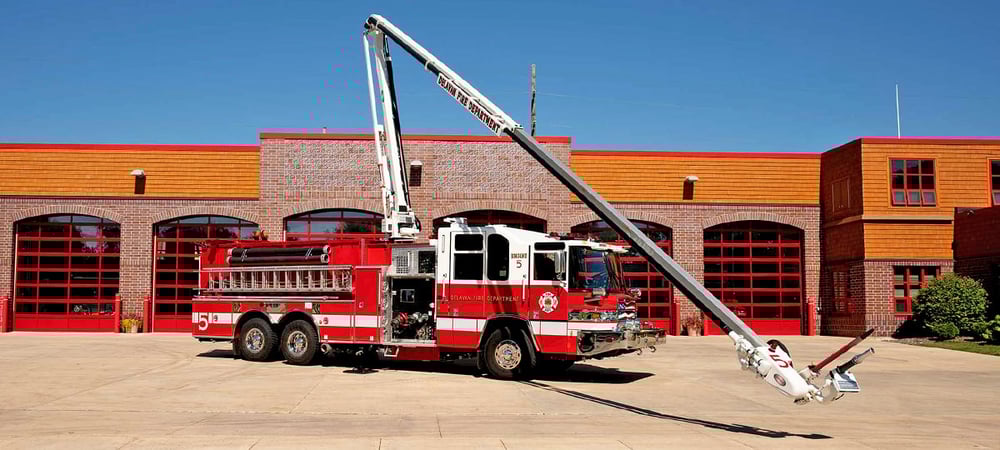Snozzle High-Reach Extendable Turret Aerial Water Tower | Pierce Mfg
